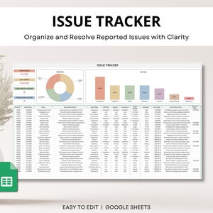 Issue Tracker Spreadsheet, Issue Log Template, Concern Tracker, Issue ...