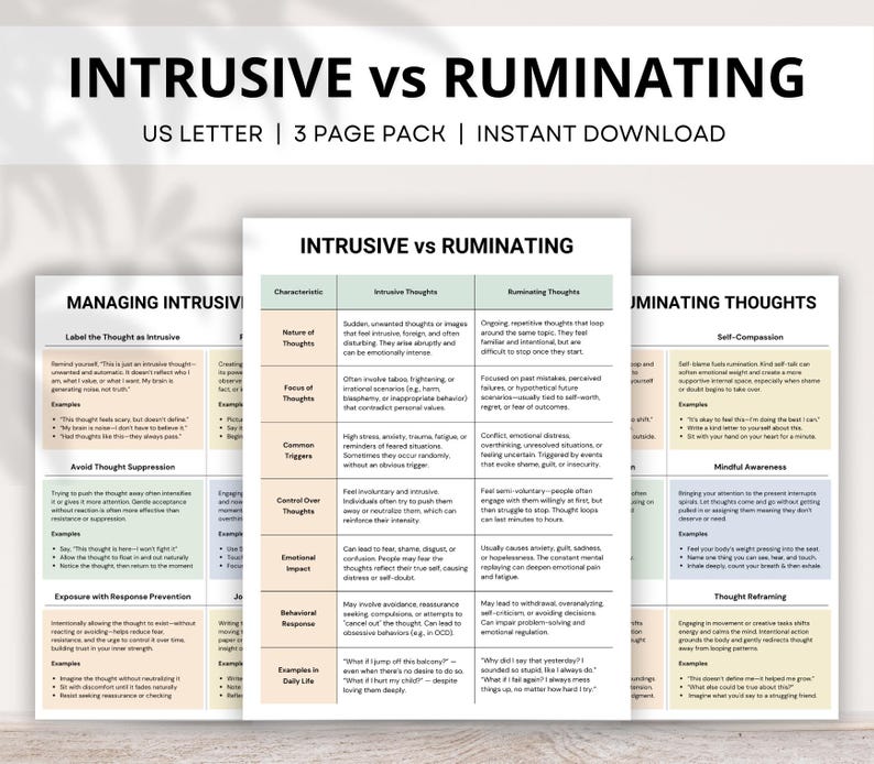 Understanding Intrusive Vs. Ruminating Thoughts, Obsessive Intrusive ...