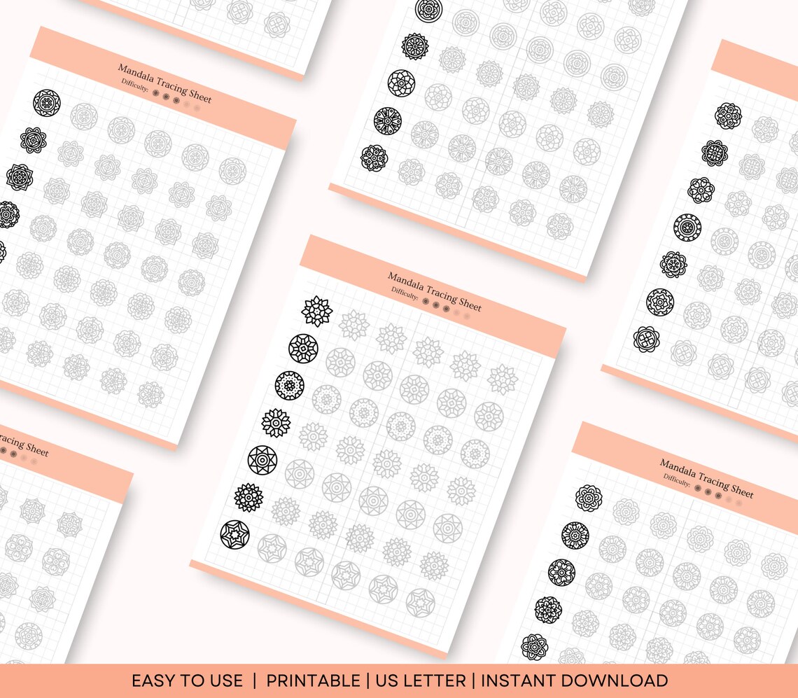 Mandala Practice Sheets, Mandala Tracing Patterns, Mandala Art Therapy ...
