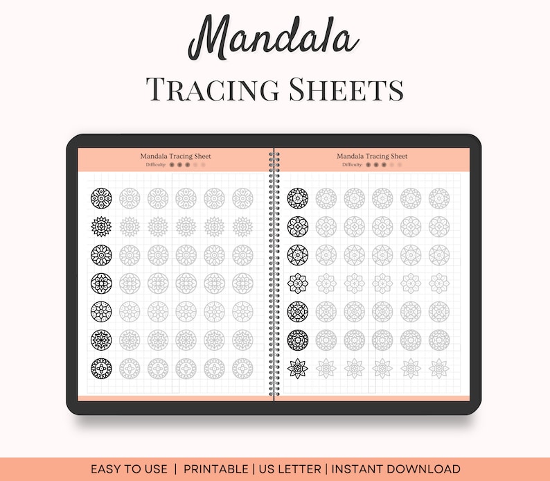 Mandala Practice Sheets, Mandala Tracing Patterns, Mandala Art Therapy ...