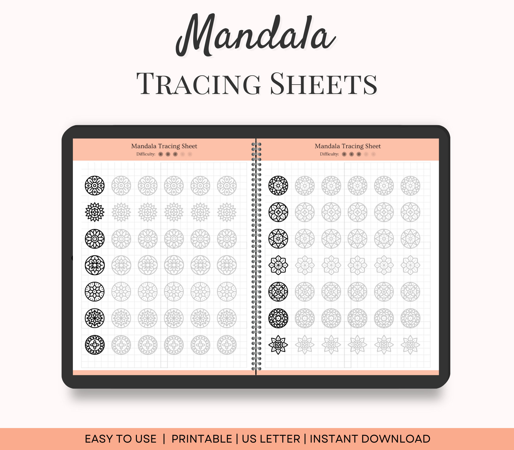 Mandala Practice Sheets, Mandala Tracing Patterns, Mandala Art Therapy ...