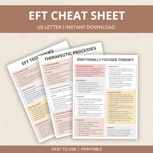 Emotion Focused Therapy Cheat Sheets, Couples Counseling, EFT Cheat ...
