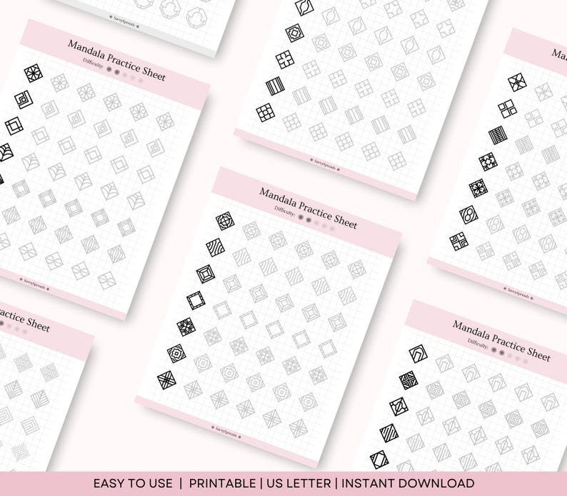 Mandala Practice Sheets for Beginners, Mandala Training Sheets, Adult ...