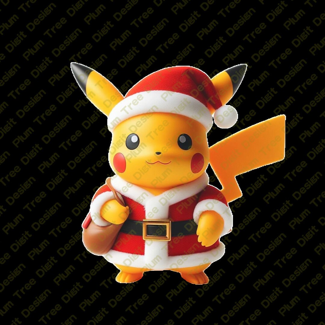 4 PNG Images of Pikachu Pokémon Christmas Transparent - Etsy