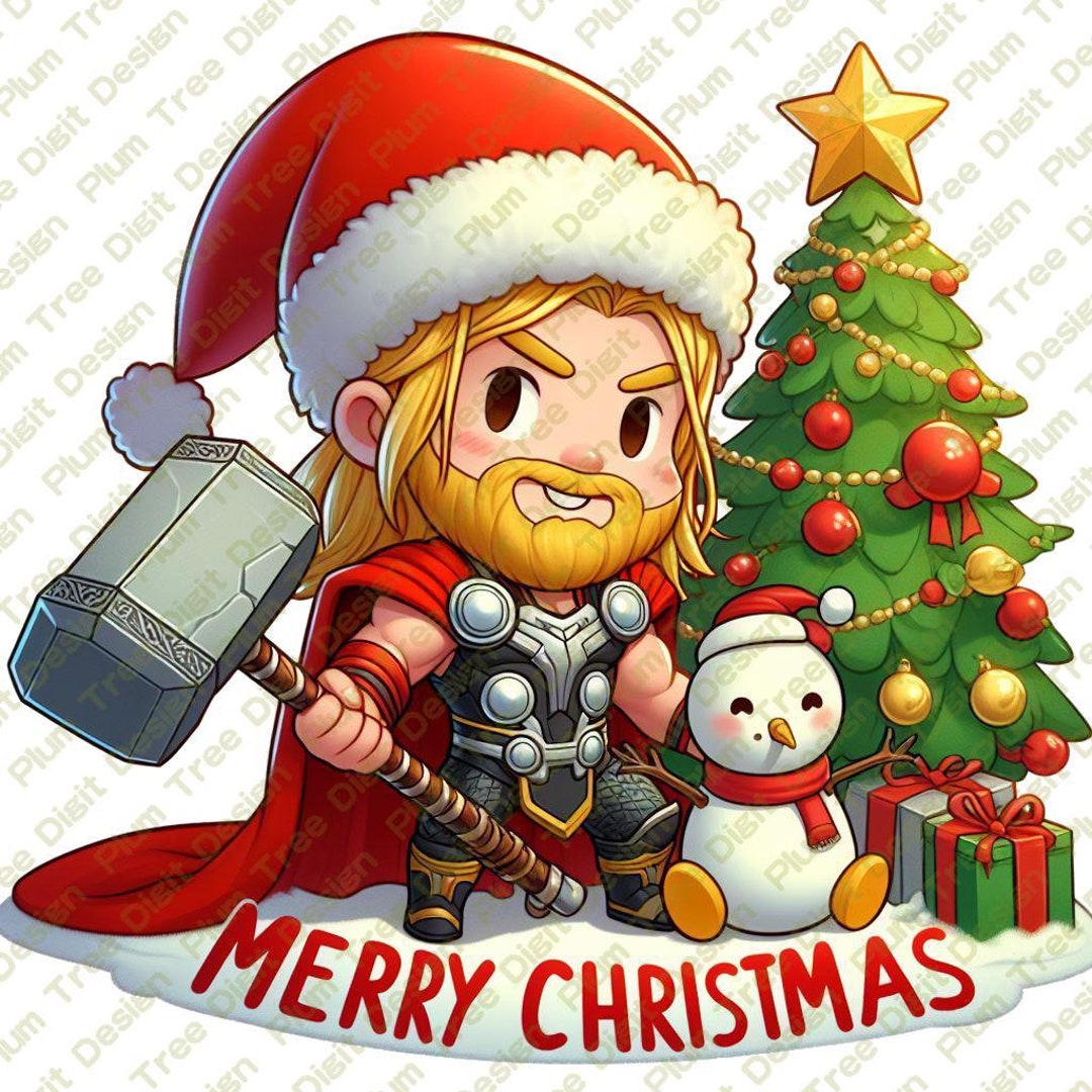 4 PNG of Thor Transparent Background Merry Christmas Marvel Avengers ...