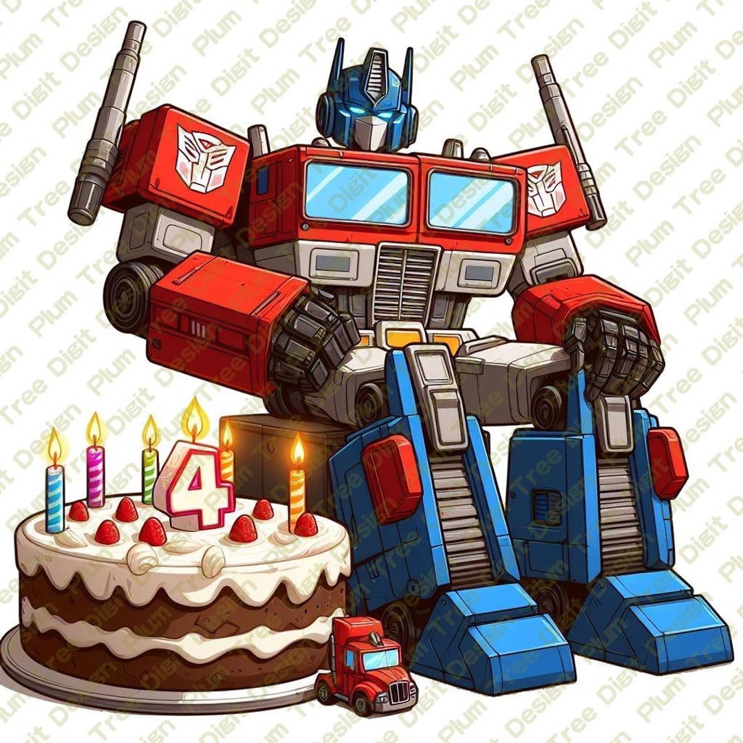 Four Years Old Happy Birthday Optimus Prime Autobot PNG Transparent ...