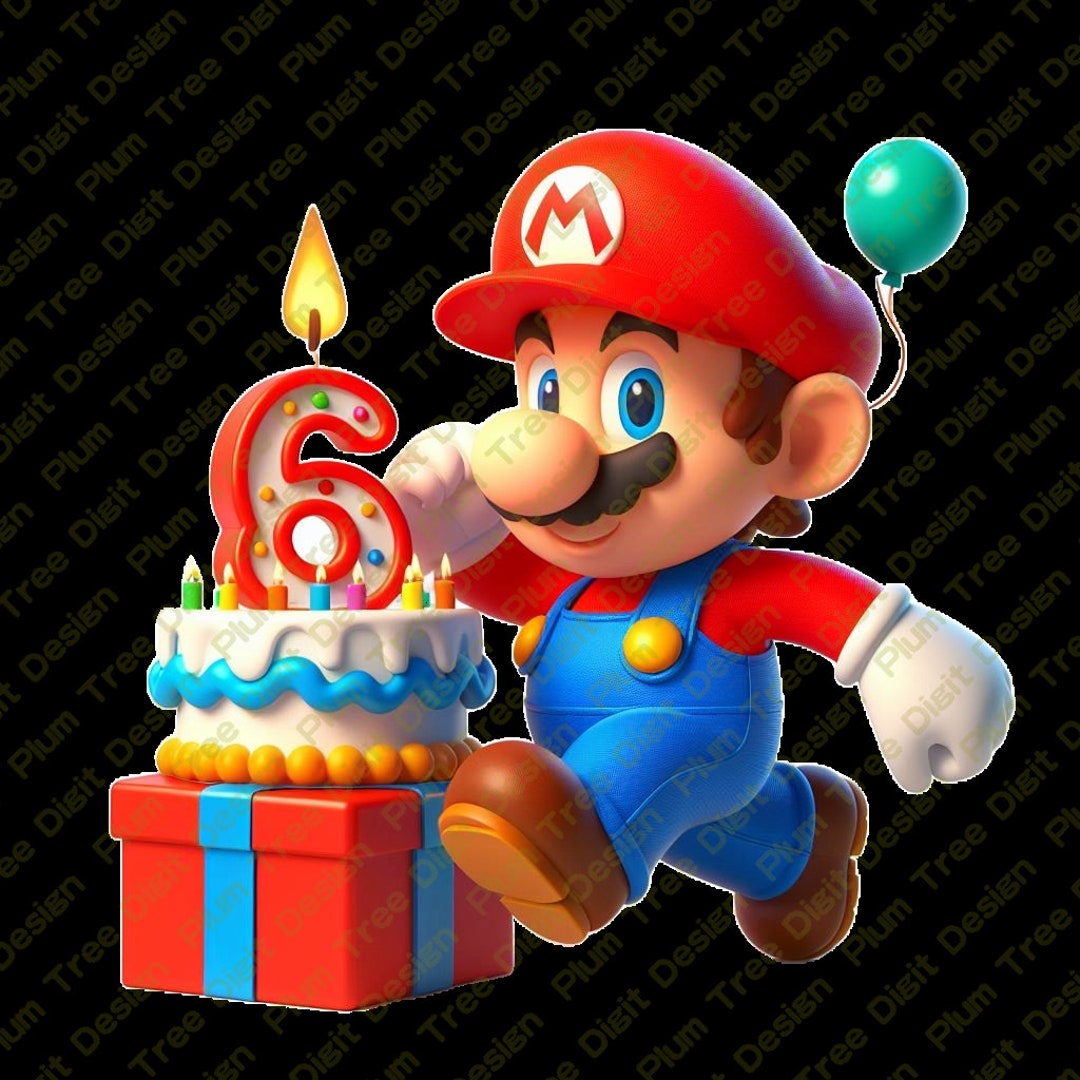 Joyeux anniversaire à l'âge de six ans. Mario Brios. Super Mario Image ...