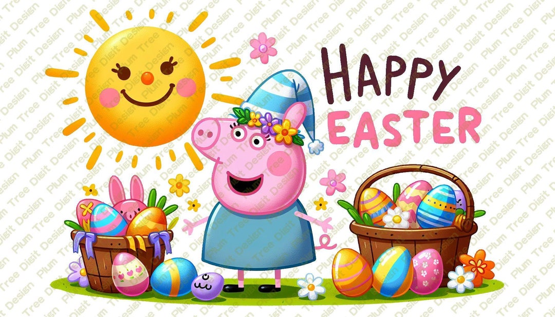 4 PNG Happy Easter Pig Girl Rabbit Easter Eggs Bunny Transparent ...