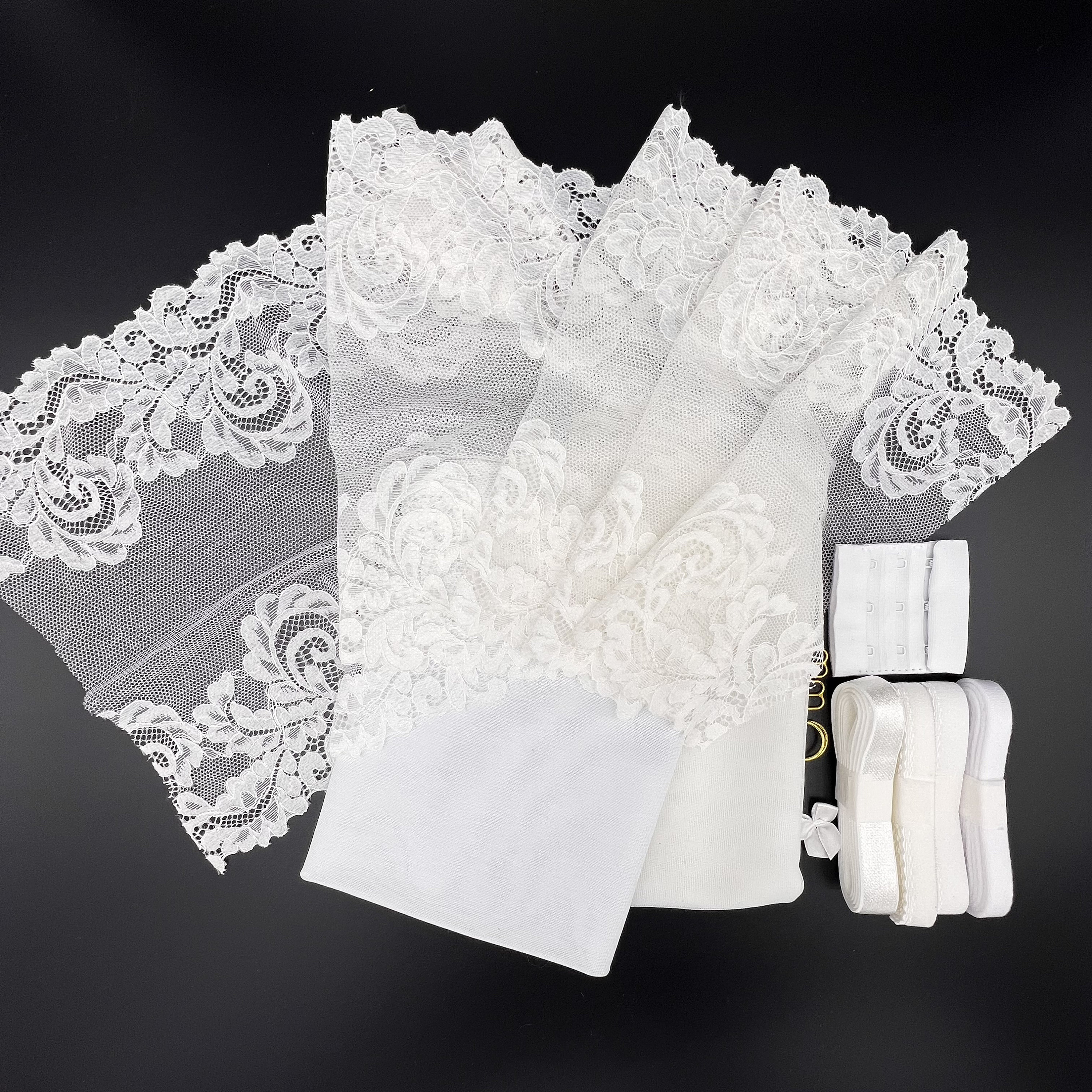 Bra Making Kit Stretch Lace Bra Kit Bra Sewing Kit White Bra Kit ...