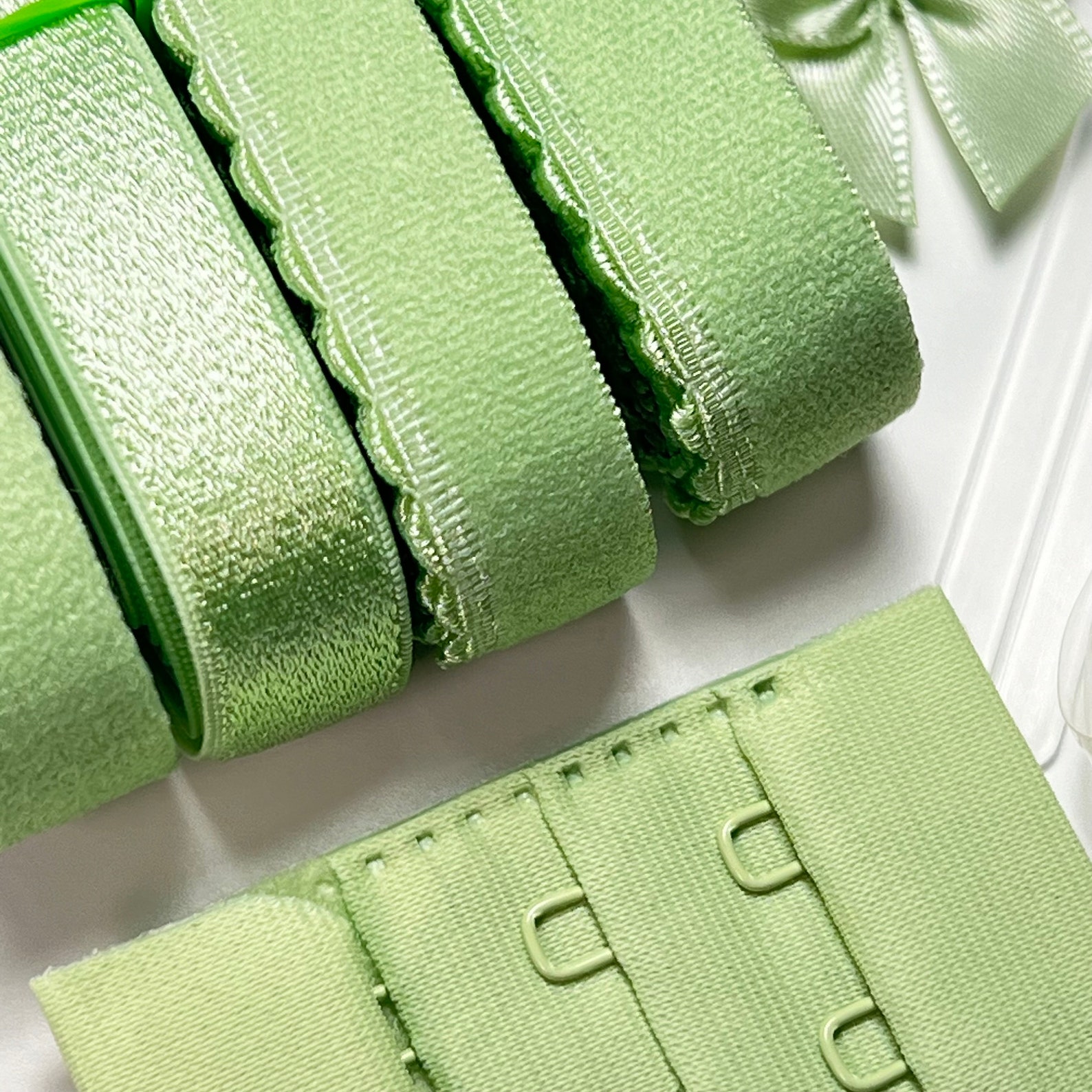 Paradise Green Bra Findings Kit – Lingerie Elastic, Hook and Eye, Bones ...