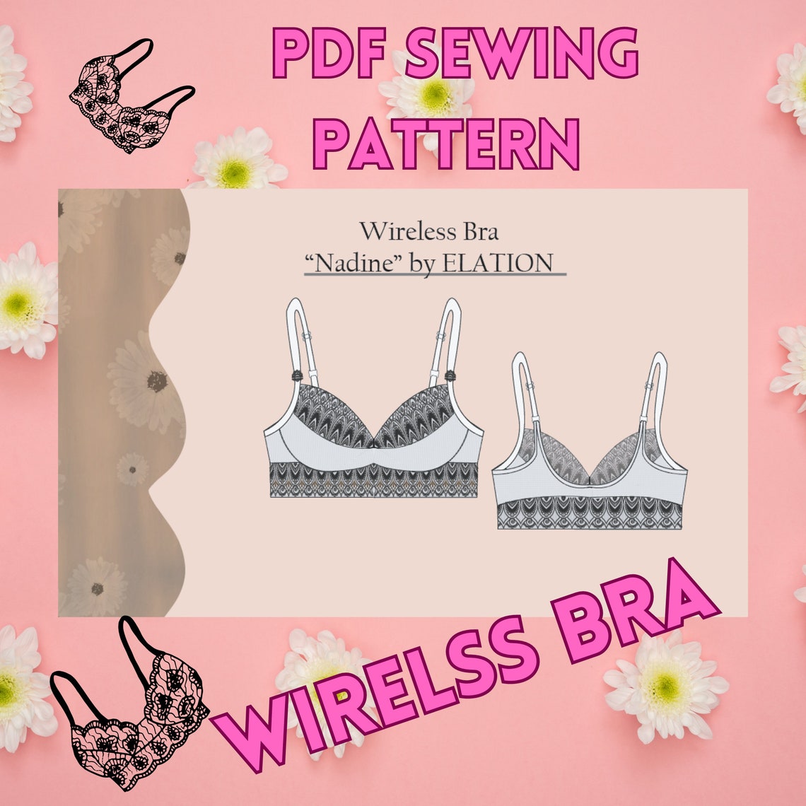 Nadine Bra PDF Sewing Pattern | Wireless Bra Pattern | PDF Download ...