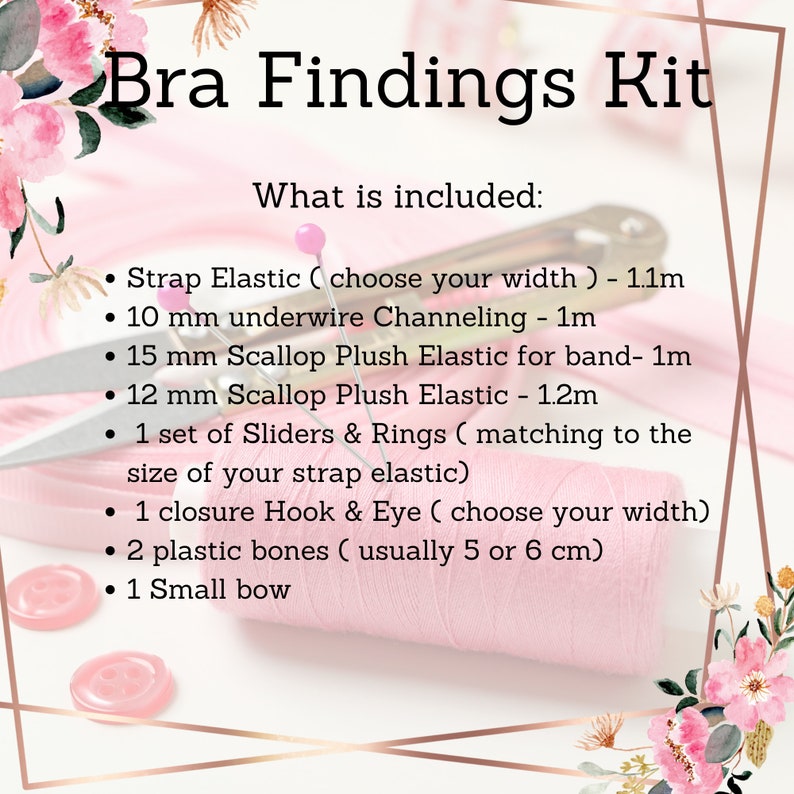 Paradise Green Bra Findings Kit – Lingerie Elastic, Hook and Eye, Bones ...