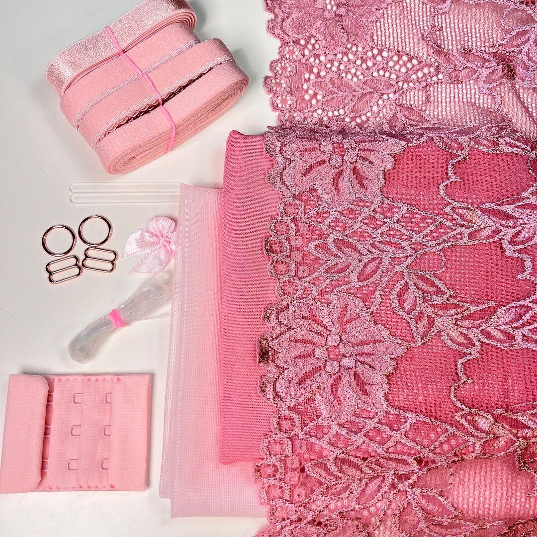 Bra Making Kit | Stretch Lace Bra Kit | Bra Sewing Kit | Strawberry Bra ...