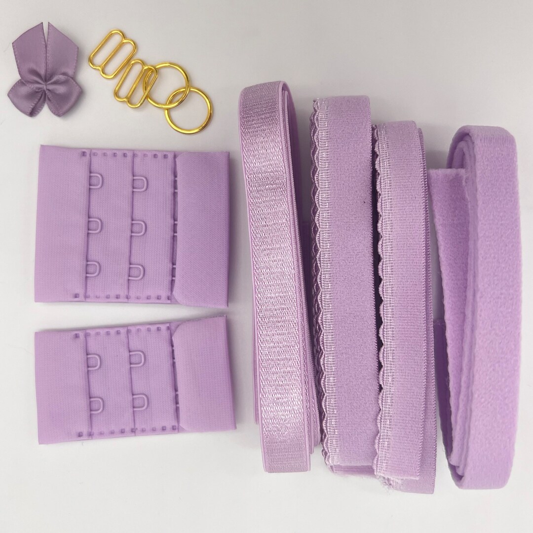 Lilac Bra Finding Kit Lingerie Elastics Set Hook & Eye - Etsy