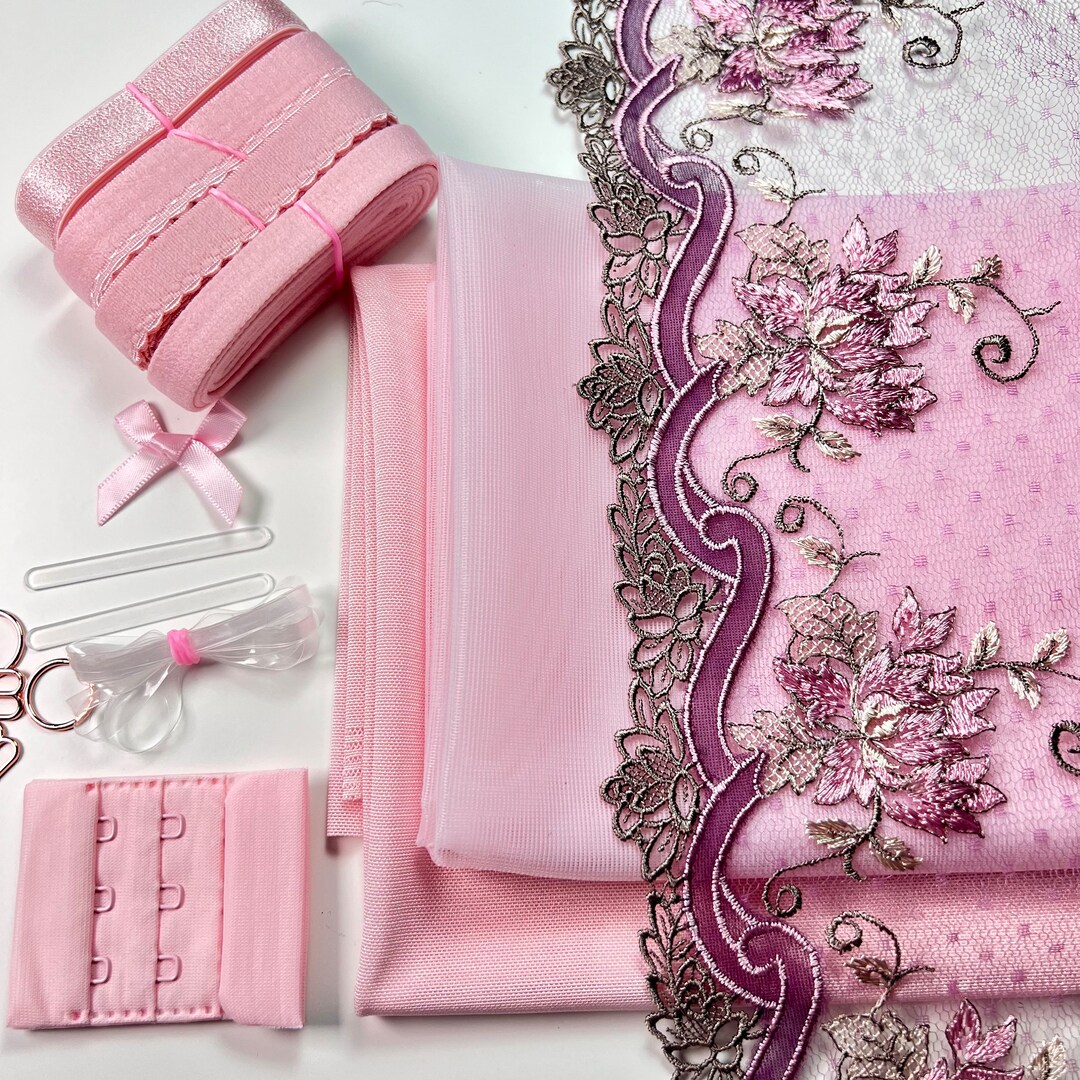 Bra Making Kit | Embroidered Tulle Lace | Bra Sewing Kit | Non Stretch ...
