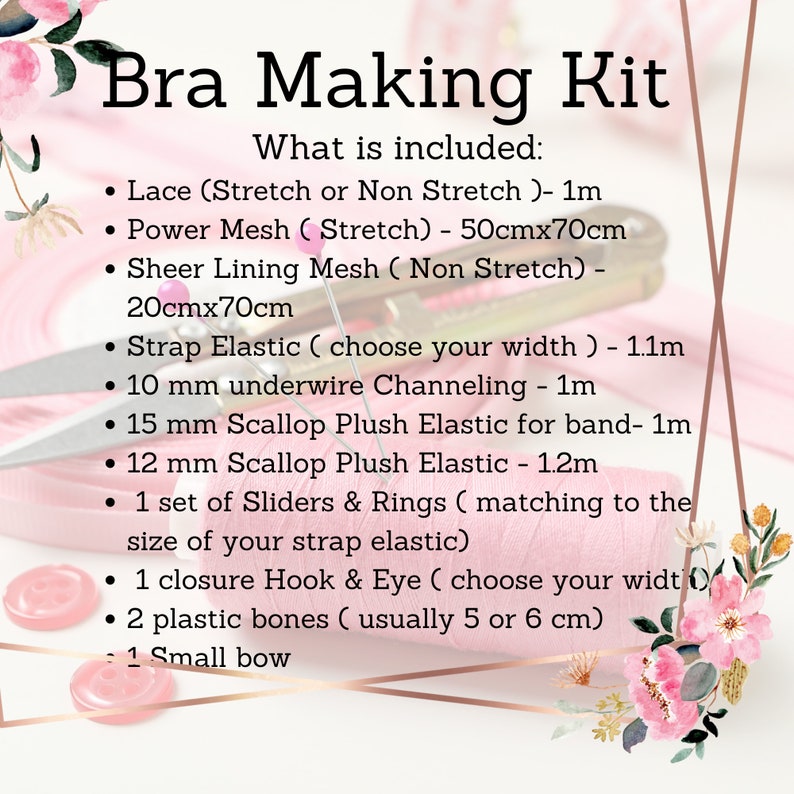 Bra Making Kit Stretch Lace Bra Kit Bra Sewing Kit Beige - Etsy