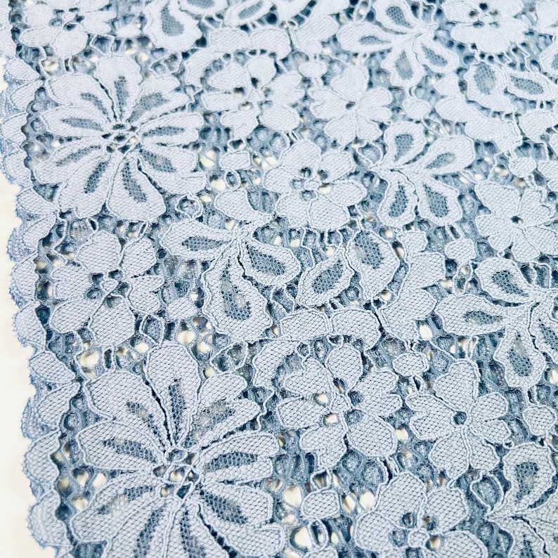 Aria Guipure| Stretch Lace in Black, White, Navy and Dusty Blue ...