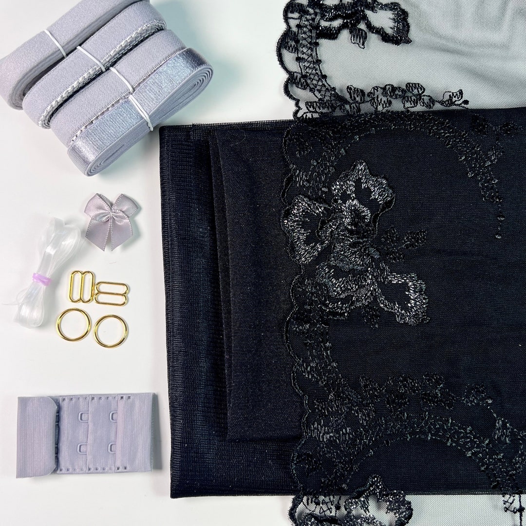 Bra Making Kit | Embroidered Tulle Lace Bra Kit | Bra Sewing Kit ...