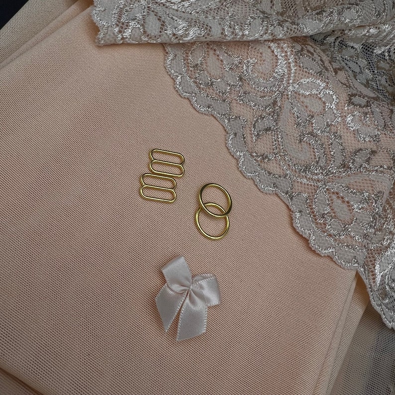 Bra Making Kit Stretch Lace Bra Kit Bra Sewing Kit Beige Bra Kit ...
