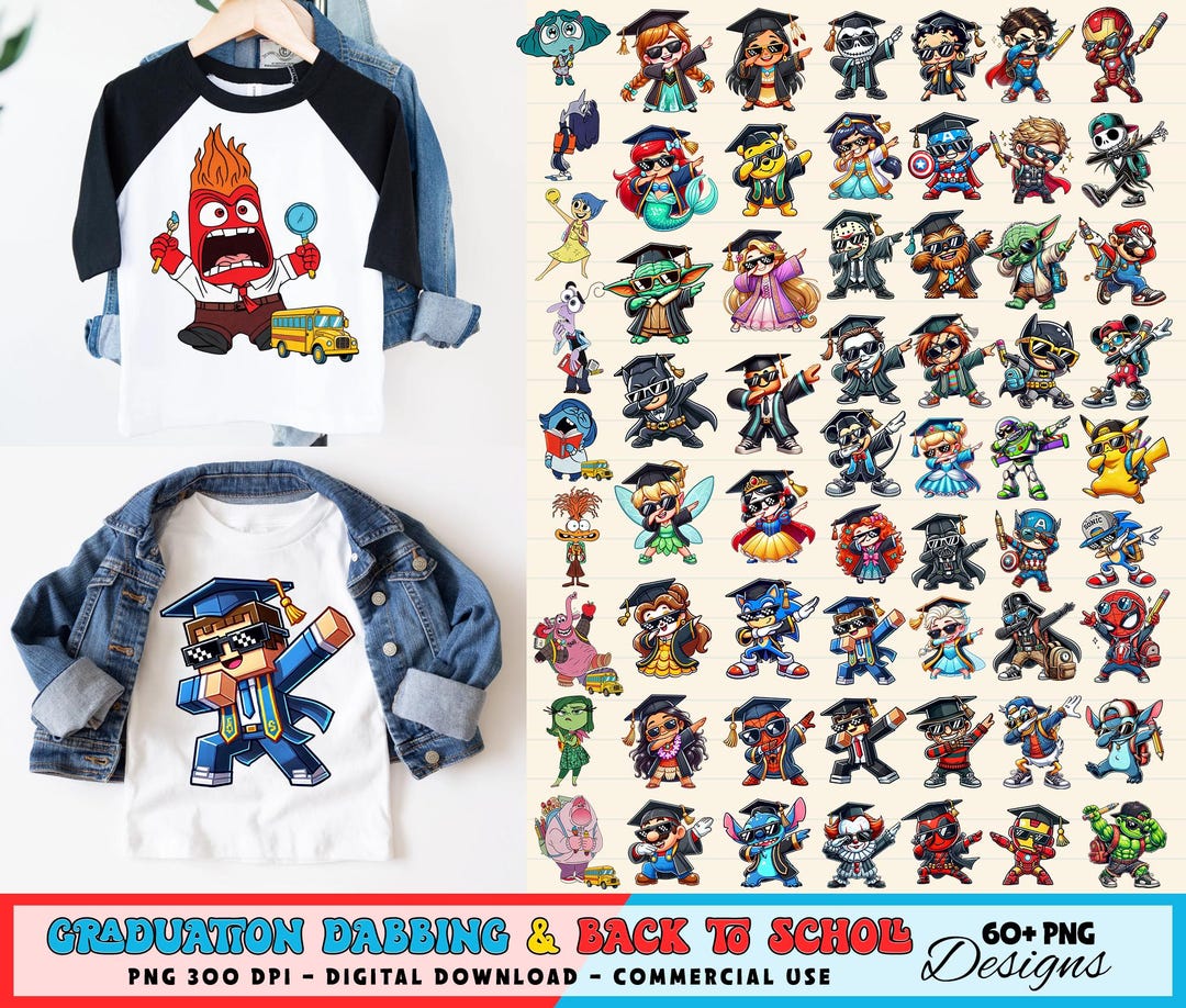 Graduation Dabbing Back to School Png Bundle, Graduation Png, Back to ...