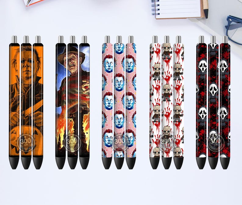 27 Horror Characters Pen Png Bundle, Halloween Pen Designs, Scary Movie ...
