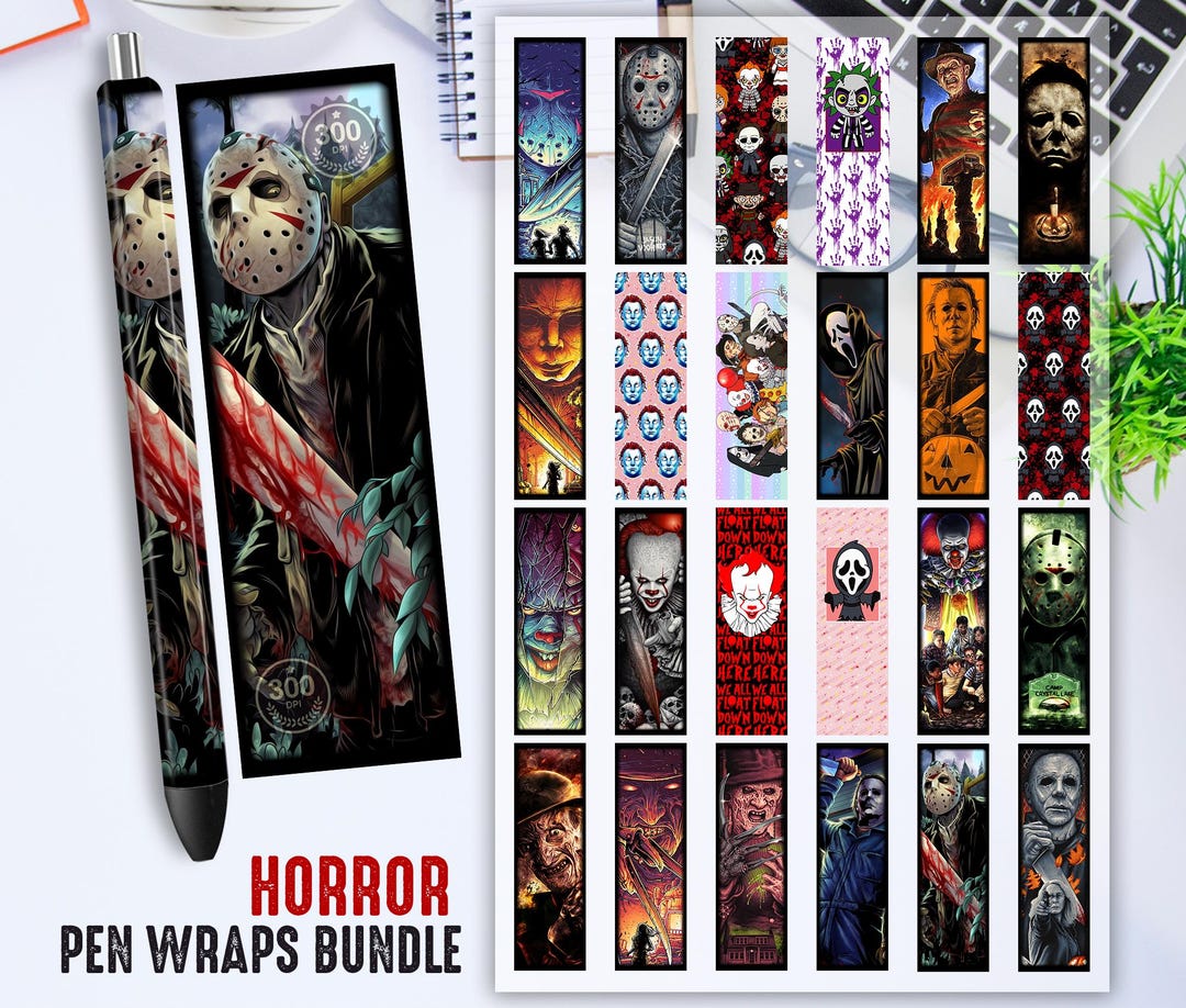 27 Horror Characters Pen Png Bundle, Halloween Pen Designs, Scary Movie ...