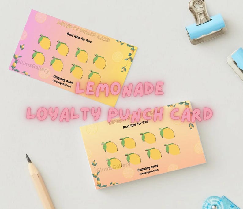 Lemonade Loyalty Punch Card - Digital & Printable - Etsy