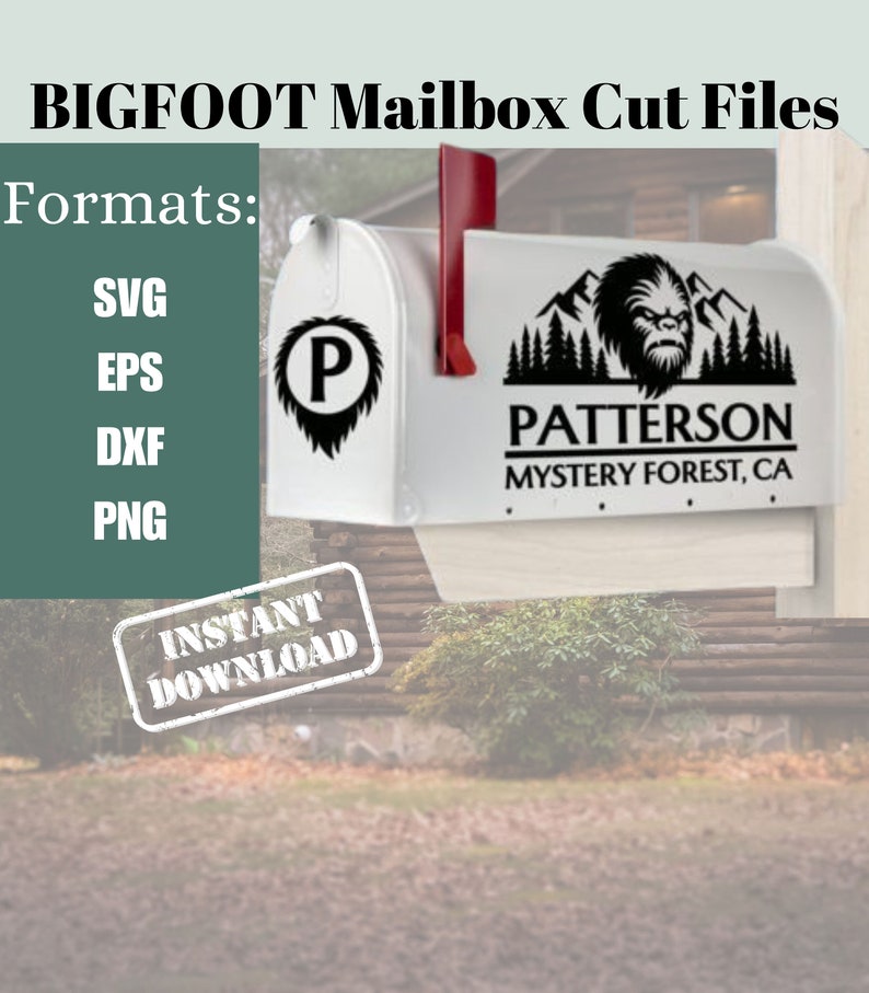 Bigfoot Sasquatch Mailbox Graphic, Bigfoot Sasquatch Graphic, Instant ...