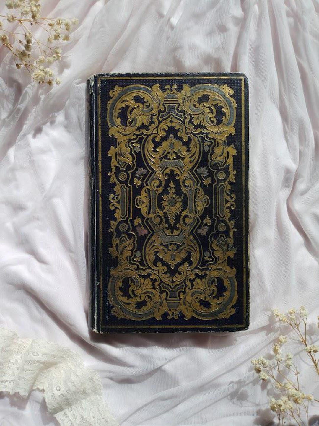 Pretty French Antique Book French Cartonnage Cartonnage Romantique ...