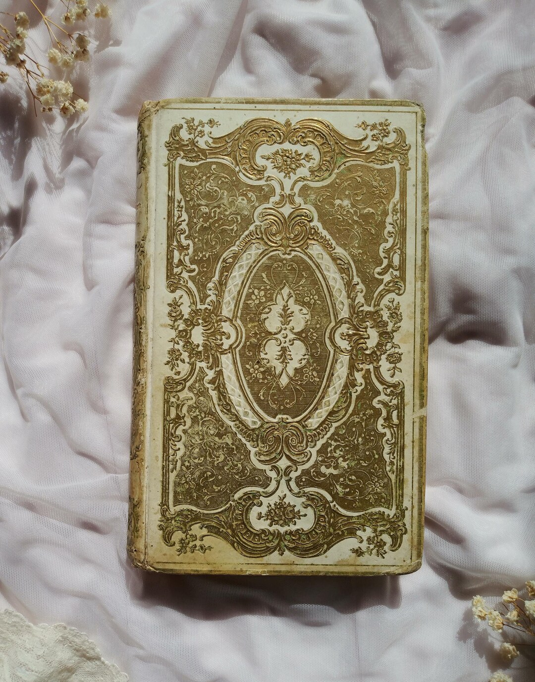 Pretty French Antique Book French Cartonnage Cartonnage Romantique ...