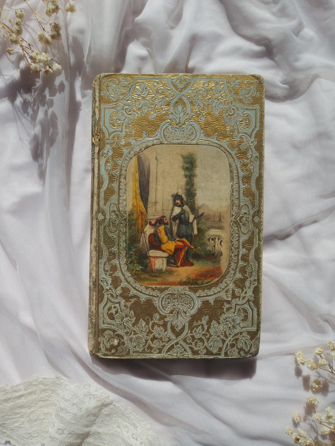 Pretty French Antique Book French Cartonnage Cartonnage Romantique ...