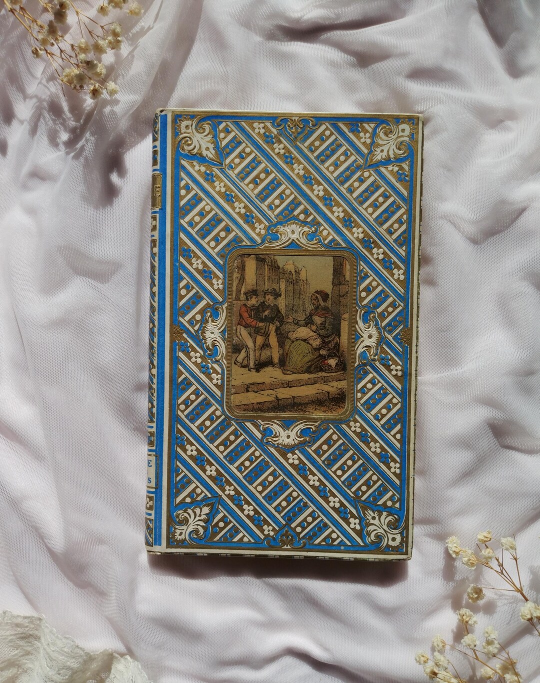 Pretty French Antique Book | French Cartonnage | Cartonnage Romantique ...