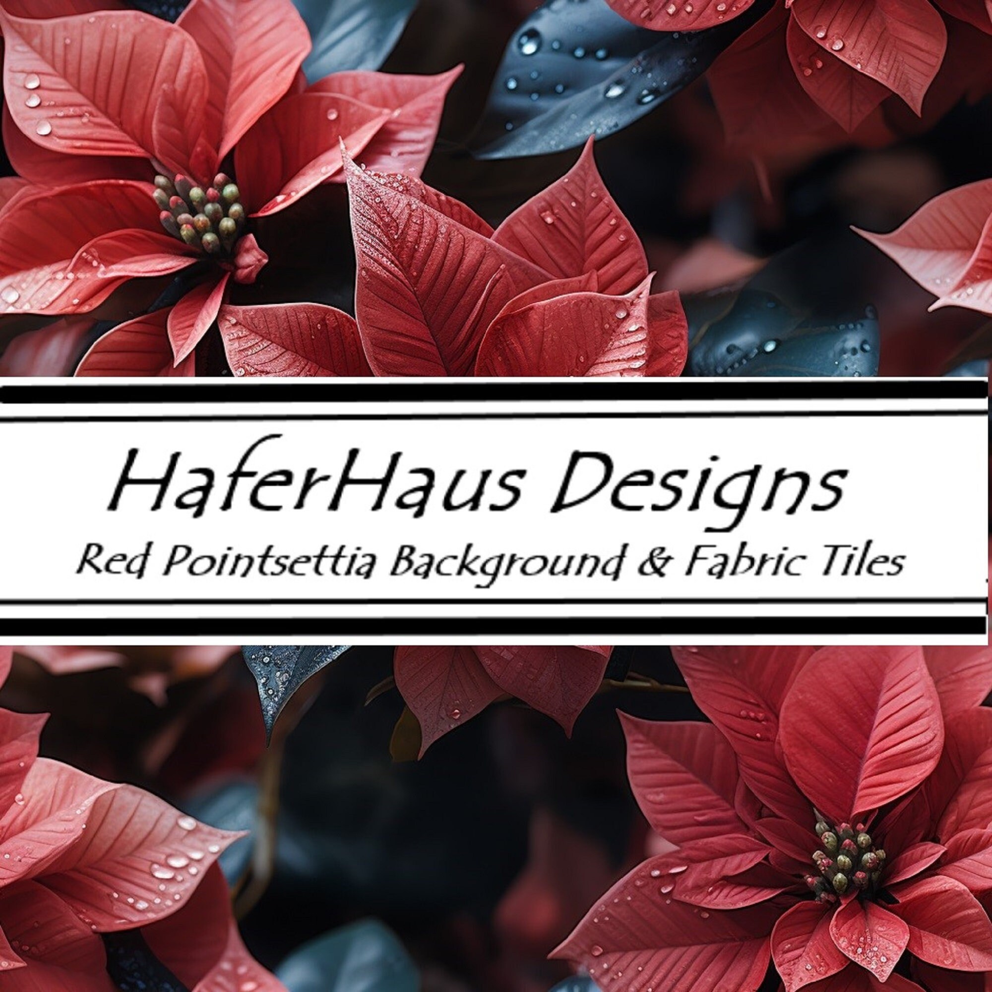 Red Pointsettia Digital Backgrounds, Tiles, Fabric, Repeatable - Etsy