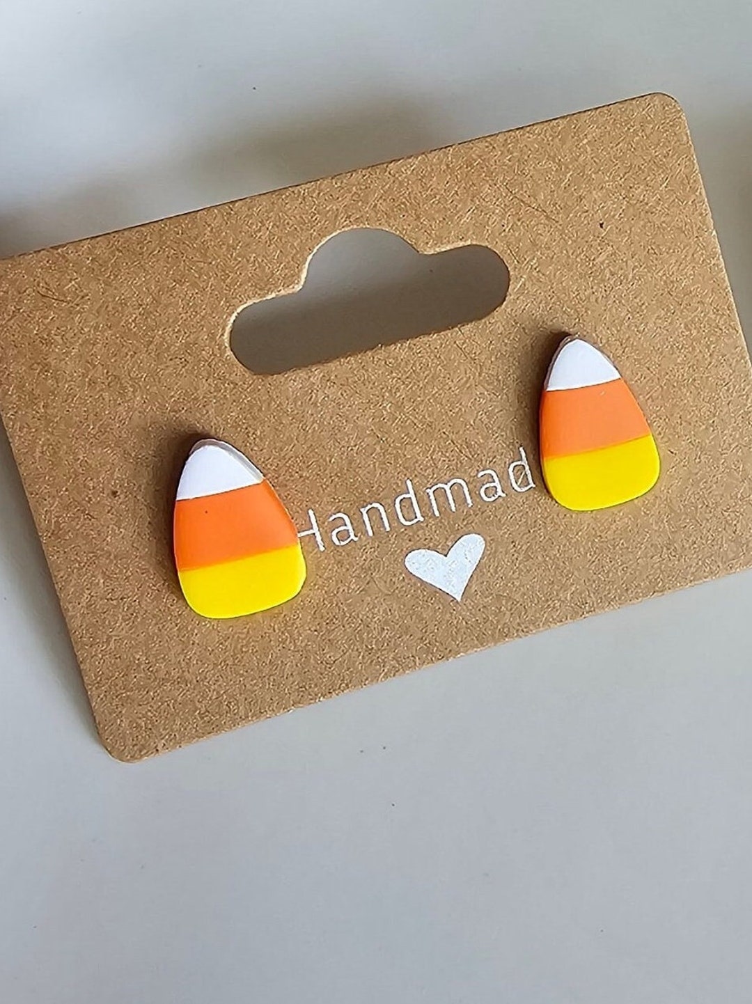 Candy Corn Stud Earrings Halloween Clay Stud Earrings Polymer Clay Stud Earrings Fall Earrings ...
