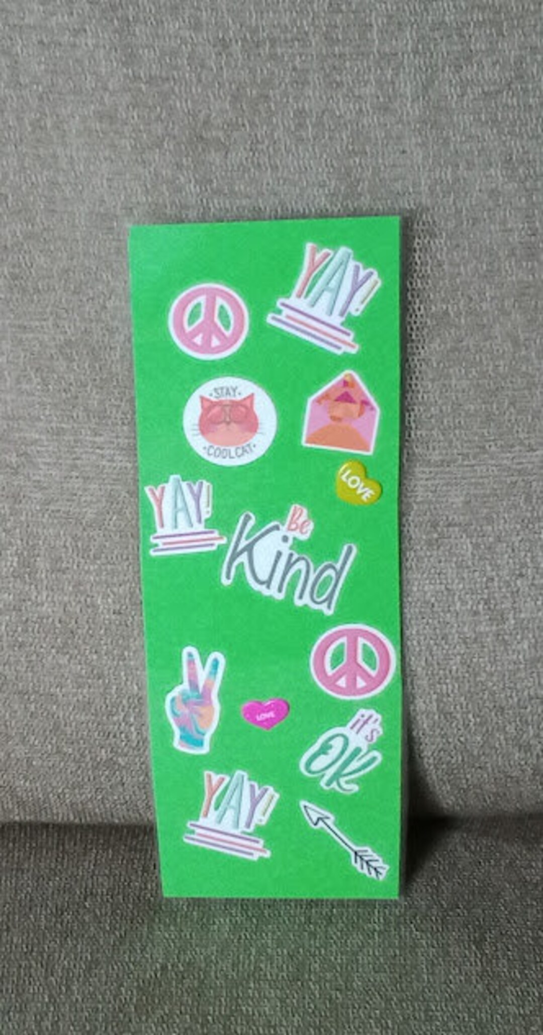 Double Sided Bookmark- Green Smile - Etsy