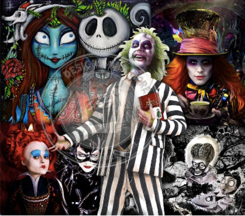 Tim Burton Horror Villains Tumbler Wrap Sublimation 20oz - Etsy Canada
