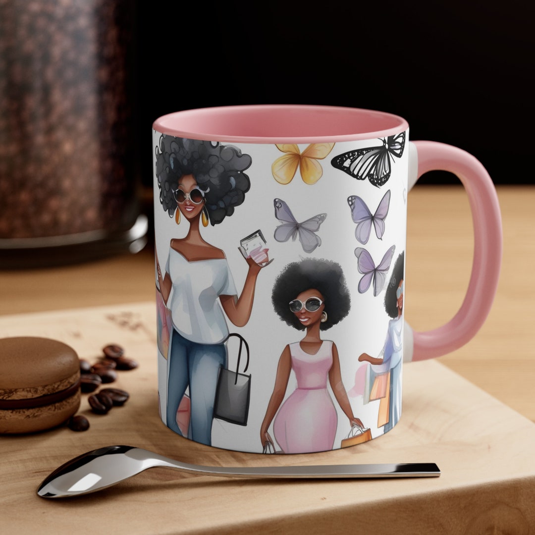 Accent Coffee Mug, 11 Oz, Melanin Queen Mug Custom Black Women Mug ...
