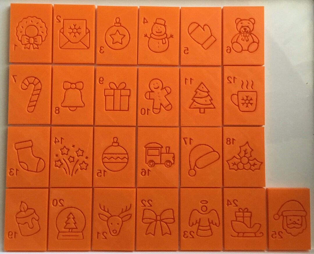 Digital STL Files 58mm Christmas Advent Calendar Cookie/fondant/clay ...