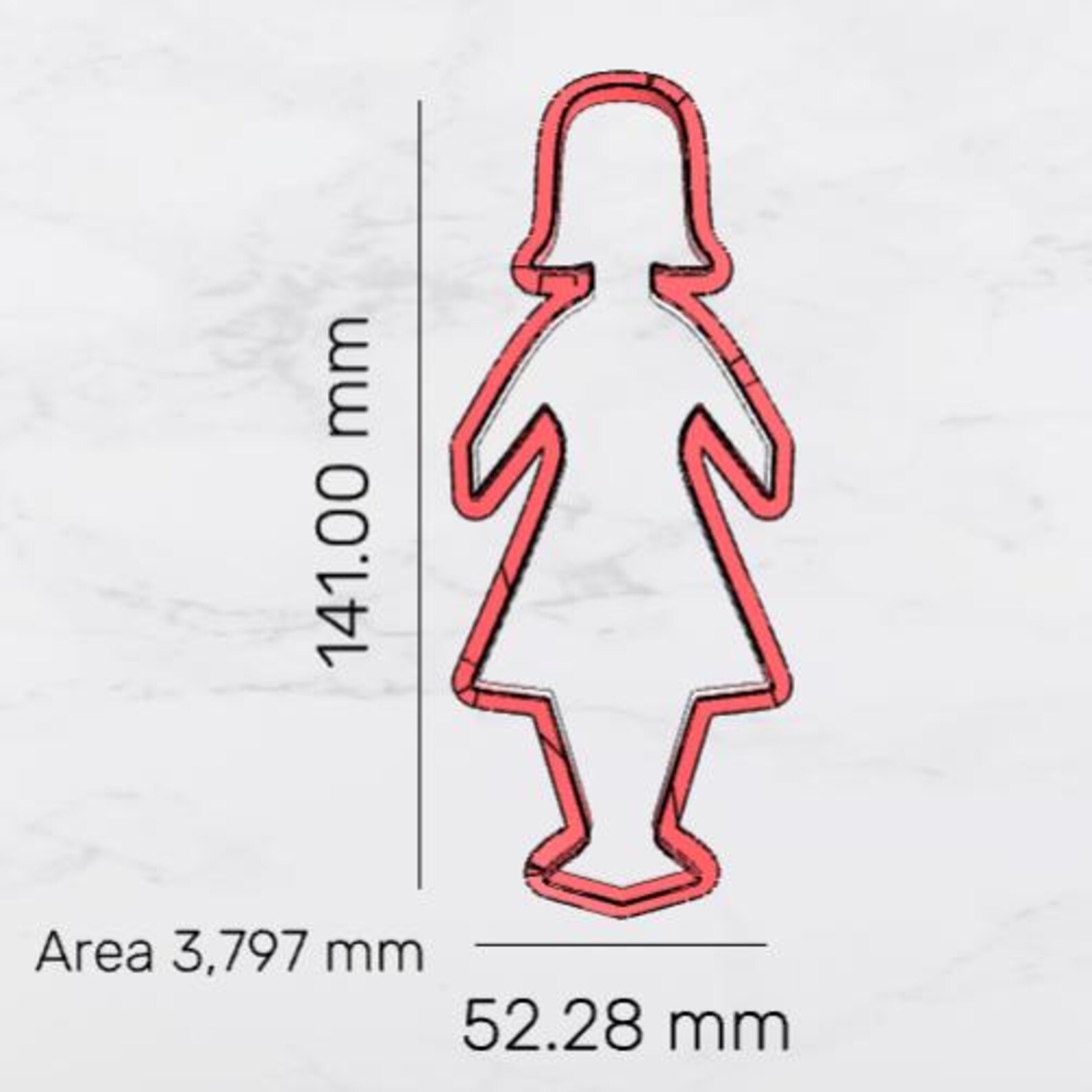 Digital STL Files 141mm Breast Cancer Network Pink Lady Paper Doll ...