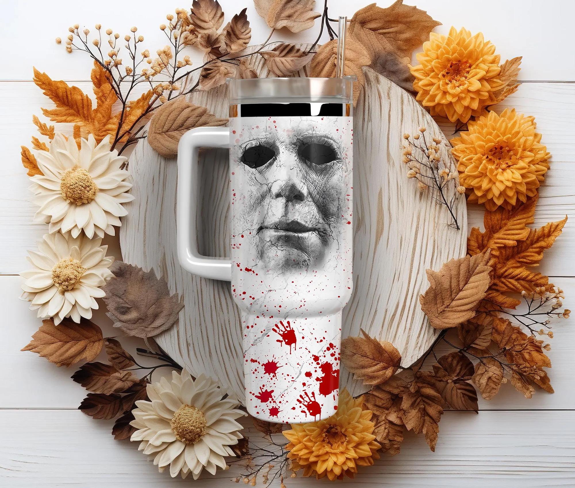 Horror Killers 40oz Tumbler Wrap Png, Halloween Characters 2 Pieces ...