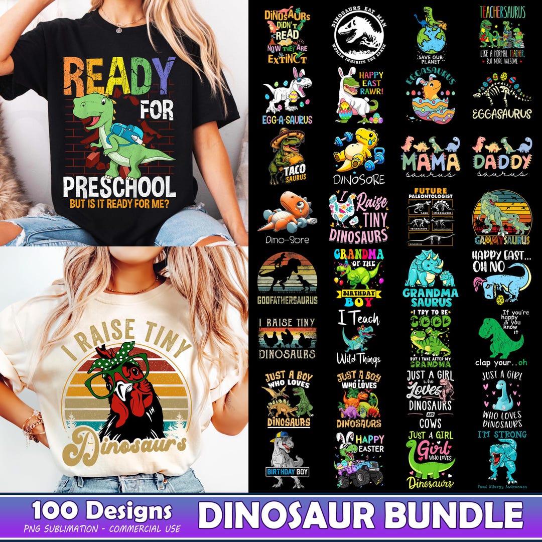 100 Dinosaur Png Bundle, Dinosaur Watercolor Png, Cartoon Dinosaur Png ...