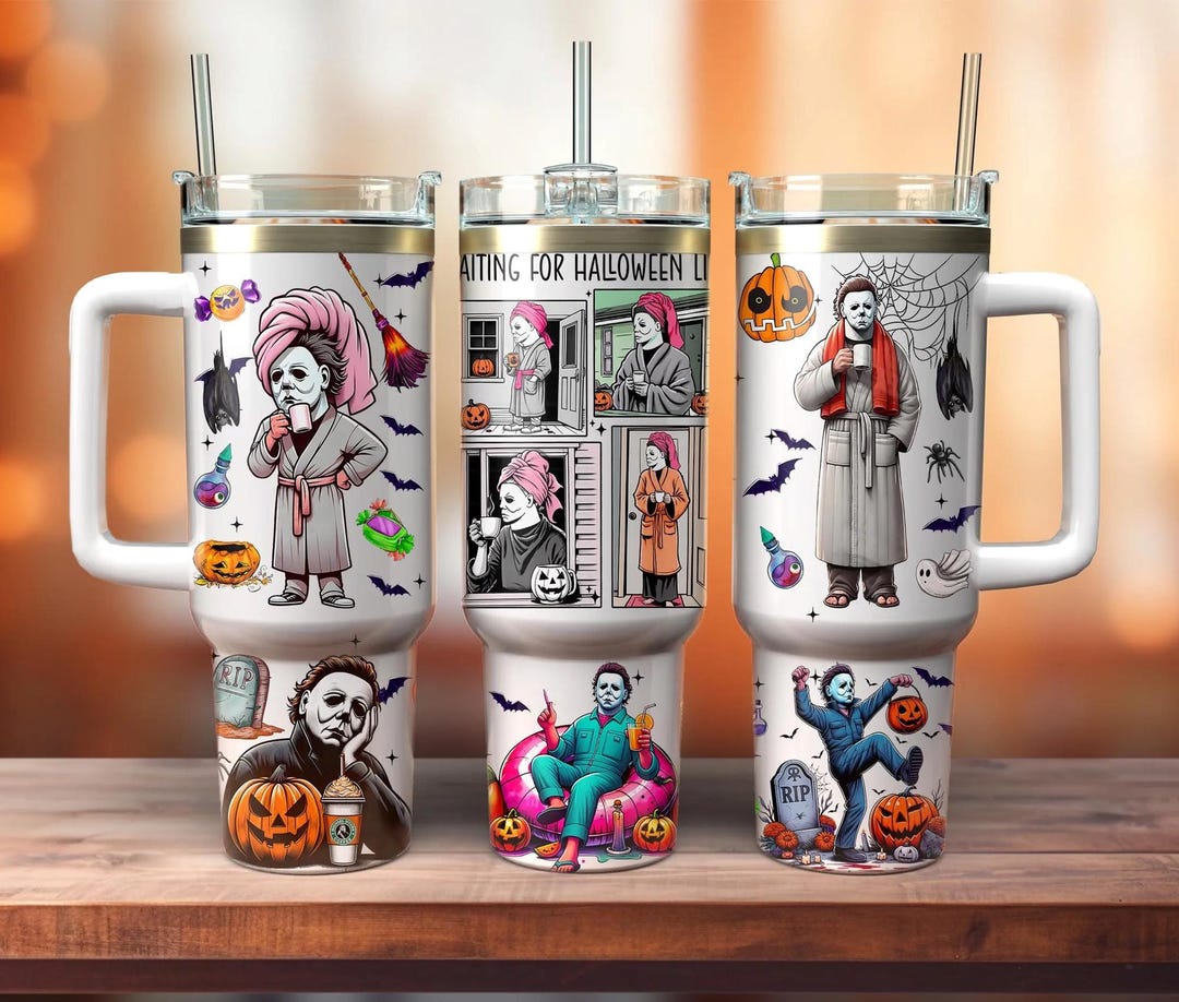 Horror Killers 40oz Tumbler Wrap Png, Halloween Characters 2 Pieces ...
