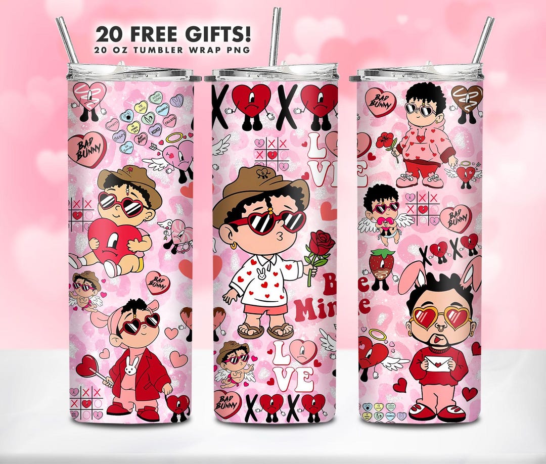 Rapper Valentine 20oz Skinny Tumbler Wrap Png, Valentines Day Tumbler ...