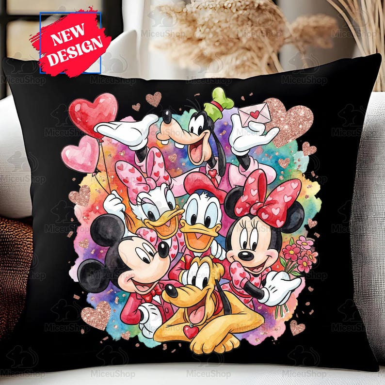 Watercolor Valentine Cartoon Png, Colorful Cartoon Characters Valentine ...