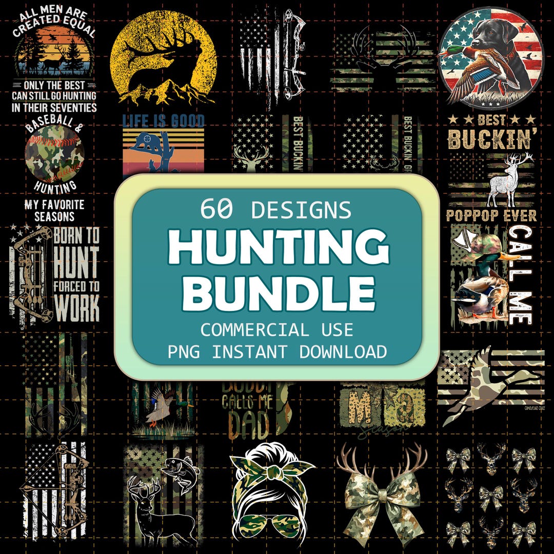 60 Hunting Shirt Designs, Hunting Png Bundle, Hunting Coquette Bow Png ...