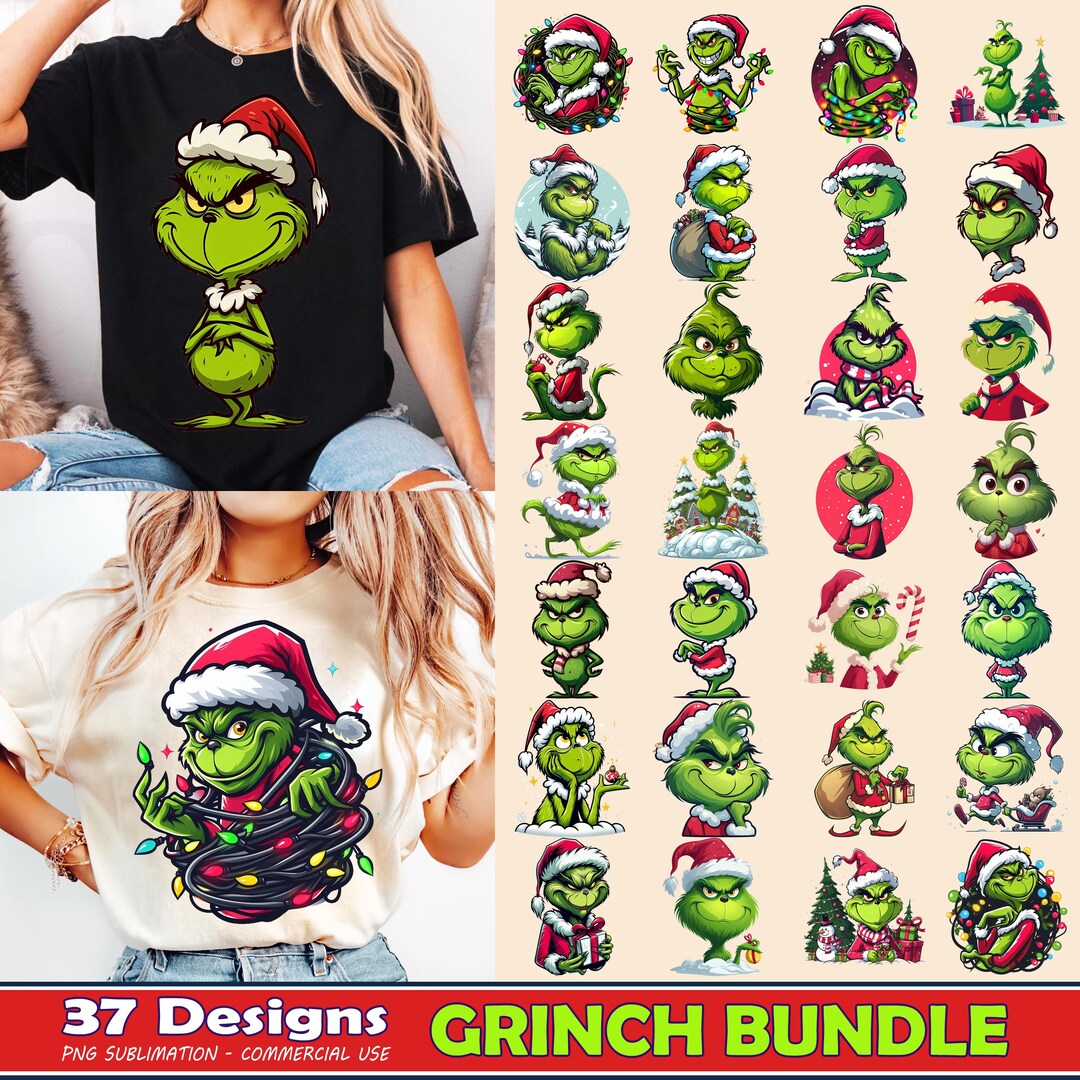 37 Designs Green Monster Bundle Png, Mean Guy Png, Christmas Characters ...