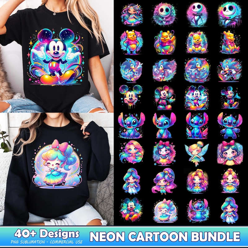Neon Cartoon Character - Etsy