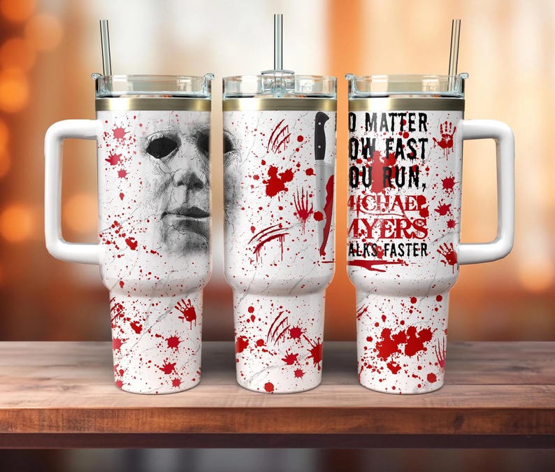 Horror Killers 40oz Tumbler Wrap Png, Halloween Characters 2 Pieces ...