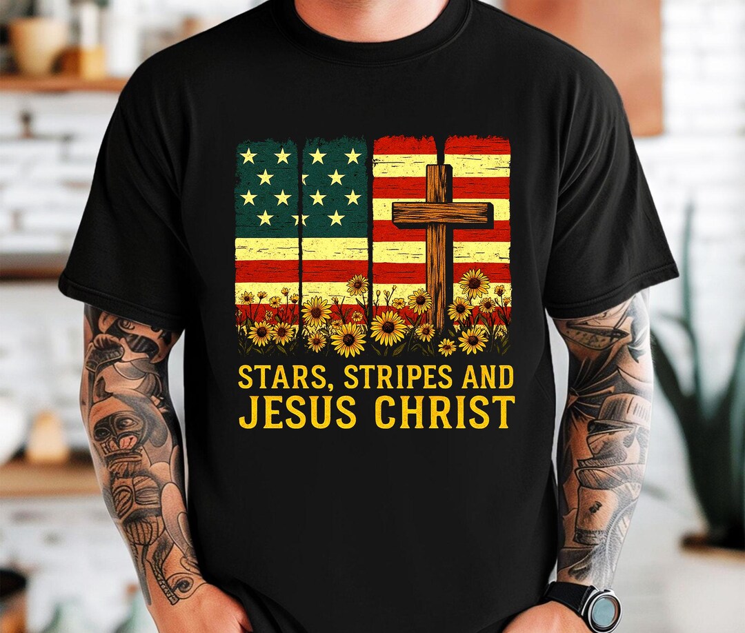 Stars Stripes and Jesus Christ, 4th of July Christian Png, Faith and ...