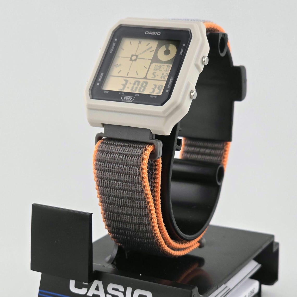 Casio LF20W-8A Modified POP Gray With Orange Tint Orange and Grey Nylon ...
